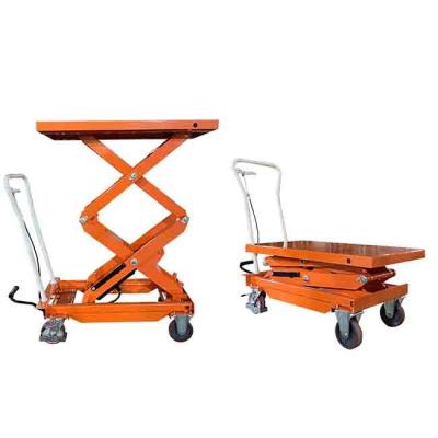 China Mobile 300kg Manual Scissor Lift Tables Platform 1010mmx520mm Max Height 1585mm for sale
