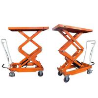 China 800kg Manual Hydraulic Scissor Lift Double Scissor Max Height 1410mm for sale