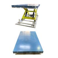 China Hydraulic Heavy Duty Electric Single Scissor Lift Table 2000kg Max Height 1400mm for sale