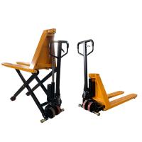 China Double Piston 1000kg Hydraulic Scissor Lift Manual Steel Fork Length 45.28in Lifting Height 31.50in for sale