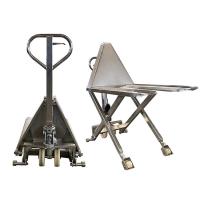 China Single 45.28in Lifting Height 31.50in Scissor Lift Pallet Jack Steel Fork for sale