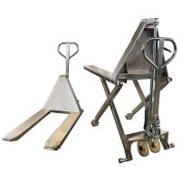 China Stainless Scissor Pallet Truck Manual 2200lbs Lifting Height 800mm for sale