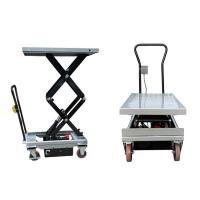 China Mobile 250kg Manual Scissor Lift Tables 32.68inx19.69in Max Height 35.83in for sale