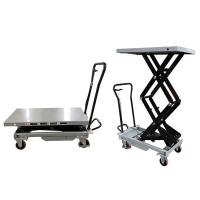 China Professional Mobile 1000Kg Payload Capacity Single Scissor Manual Scissor Lifter Tables Max Height 37.40in for sale