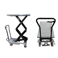 China Hot Sales Mobile 800Kg Payload Capacity Platform 1010mm * 520mm Manual Scissor Lifter Tables Max Height 1410mm for sale