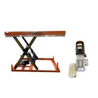China Rated lifting capacity 1000kg Electric Single scissor Hydraulic Scissor Lift Tables Max height 990mm for sale