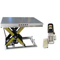 China Rated lifting capacity 1000kg Electric Single scissor Hydraulic Scissor Lift Tables Max height 990mm for sale