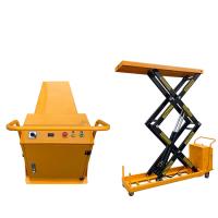China Portable 1000Kg Electric Scissor Lift Tables 24V Battery for sale