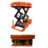 China 1t Custom Scissor Lift Table 1200mm Rotary Round Plate for sale