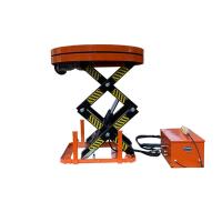 China 1t Custom Scissor Lift Table 1200mm Rotary Round Plate for sale