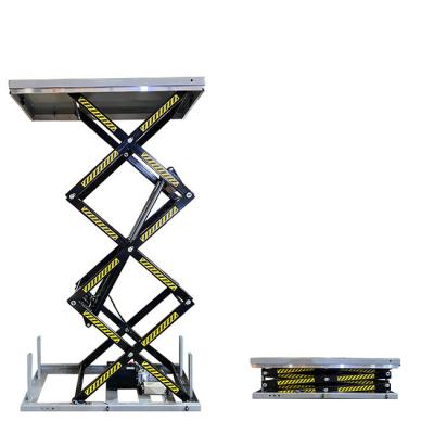 China 2000kg Heavy Duty Triple Scissor Lift Table Max Height 118.11in for sale