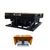China Transverse Double Scissor Custom Lift Tables 2500kg Electric Scissor Lift Tables With PVC Wrinkled Skirt 1100mm for sale