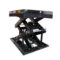 China Transverse Electric Double Scissor Lift Table 2.5 Ton With PVC Wrinkled Skirt Max Height 1100mm for sale