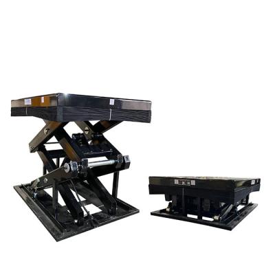 China Transverse Double Scissor Custom Lift Tables 2500kg Electric Scissor Lift Tables With PVC Wrinkled Skirt 1100mm for sale