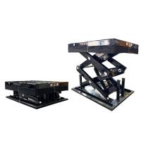 China Transverse Electric Double Scissor Lift Table 2.5 Ton With PVC Wrinkled Skirt Max Height 1100mm for sale
