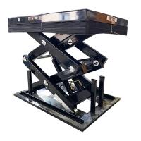 China 1100mm Custom Lift Tables Vertical Large Platform 2500mmx820mm Electric Scissor Lift Tables With PVC Wrinkled Skirt for sale