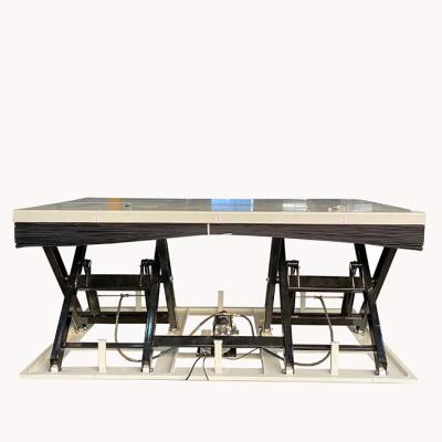 China 8 Ton Double Horizontal Electric Scissor Lift Tables Large Platform 3000mmx1200mm With Dust Max Height 1050mm Custom for sale