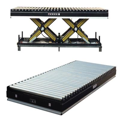 China Roller Top Hydraulic Scissor Lift Tables With Double Scissor Heavy Duty 4500 Kgs For Conveyor for sale