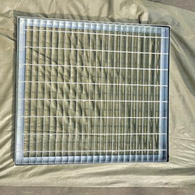 China 30x3mm Serrated Steel Bar Grating Trench Cover with Angle Frame for Drainage for sale