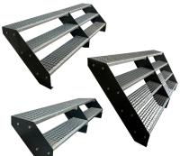 China Anti-Slip Galvanized Steel Stair Treads for Bridge Decking - 25-75mm Bearing Bars with 38-101mm Cross Bar Pitch for sale