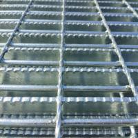 China Hot Dip Galvanized Serrated Steel Grating 30x5mm Bearing Bar 38mm Cross Bar Pitch for sale