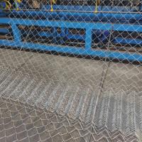China Galvanized Chain Link Fence 120x120mm Mesh Silver Metal Panels Round Post for sale
