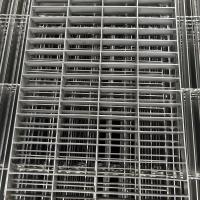 China Hot Galvanized Steel Stair Lattice Grating Flooring 30mm Pitch 3mm Cross Bar for sale