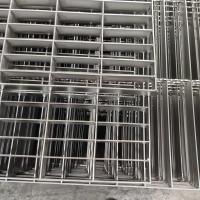 China Hot Galvanized Steel Stair Lattice Grating Flooring 30mm Pitch 3mm Cross Bar for sale