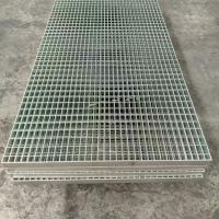 China Heavy Duty Steel Grating 25x5mm Bearing Bar 30mm Pitch Anti Slip Stair Treads for sale