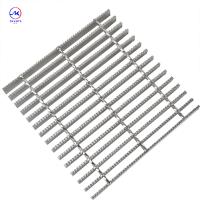 China Industrial Steel Grating 30mm Pitch Welded Flat Bar Non-Slip Floor Decking 1000x1000mm for sale