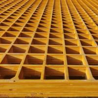 China Customized Shape Molded Fiberglass Grating Panels 38x38x38mm for Heavy-Duty Industrial Platforms for sale