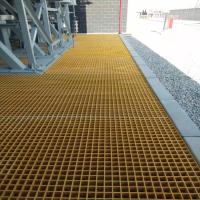 China Customized Shape Molded Fiberglass Grating Panels 38x38x38mm for Heavy-Duty Industrial Platforms for sale