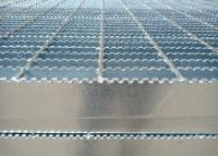 China 16-W-4 Serrated Steel Bar Grating Galvanized with Twisted Square Bars for Industrial Flooring for sale
