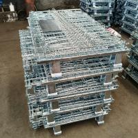 China Heavy Duty Storage Cage 1200x1000x890mm 2 Ton Capacity Foldable Metal Wire Logistics Cage for sale