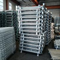 China Heavy Duty Storage Cage 1200x1000x890mm 2 Ton Capacity Foldable Metal Wire Logistics Cage for sale