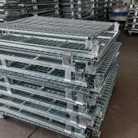China Foldable Stackable Storage Cage 1200x1000x890mm Heavy Duty Metal Wire Logistics Cage for sale