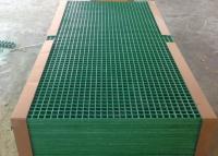 China Green Fiberglass Grating Panels 38x38mm Mesh Size in 25-65mm Thickness for Industrial Walkways for sale