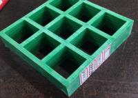 China Green Fiberglass Grating Panels 38x38mm Mesh Size in 25-65mm Thickness for Industrial Walkways for sale
