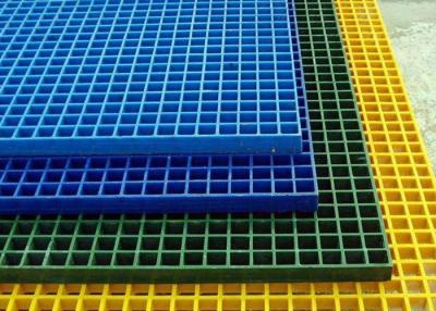 China Blue FRP Grating 38x38x38mm Mesh - Fiberglass Reinforced Plastic Tree Pool Grating Panel for sale