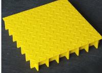 China ABS Yellow Molded Fiberglass Grating 38mm×38mm Mesh with 1220×3660mm Panel Size and 19.5kg/m² Weight for sale