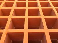 China ISO9001:2015 Orange Fiberglass Grating Panels 13-60mm Thickness 1220-4047mm Panel Size for Industrial Walkways for sale