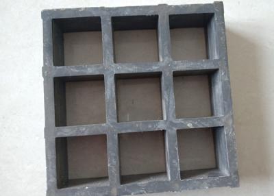 China Black Fiberglass Grating Stair Treads 25-65mm Thickness with Skid Resistance for Industrial Safety for sale