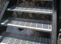 China Heavy Duty Steel Grating Stair Treads 125mm Bearing Bar Pitch Hot Dip Galvanized for sale