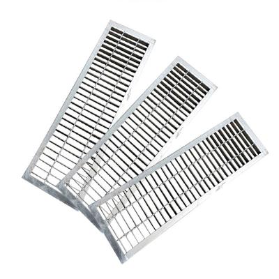 China Industrial Steel Grating Stair Treads T1-T10 Perforated Metal Steps Hot Dip Galvanized for sale