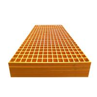 China Yellow Anti Corrosion Reinforced Plastic Fibergrate Grating Molded FRP Grating Custom Size for sale