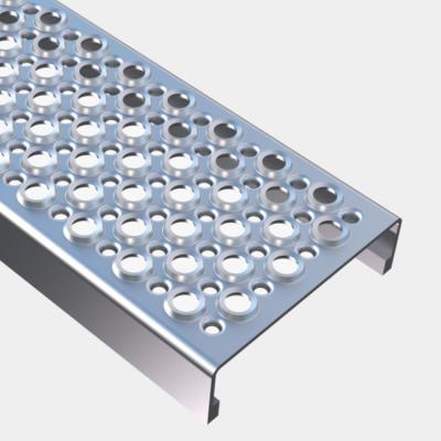China Pre Galvanized 5mm Steel Safety Grating Stair Tread with Anti-Skid Surface, Width ≤1000mm Length ≤4000mm for sale