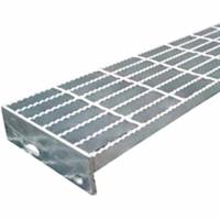 China Galvanized Steel Bar Grating Stair Treads 1500mm Width Serrated Surface for sale