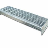 China Stainless Steel Bar Grating Stair Treads 25x5mm Screw Fixation for Industrial Steps for sale