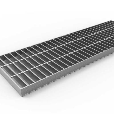 China Hot Dipped Galvanized Q235 Steel Channel Grate Cover for Car Wash Floor Drain 50mm Pitch for sale