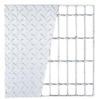 China Anti Slip Checker Pattern Compound Steel Bar Grating 25x5mm Hot Dip Galvanized for sale